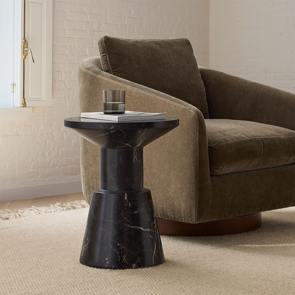 Wyatt Side Table - Faux Marble Modern Accent | West Elm UK